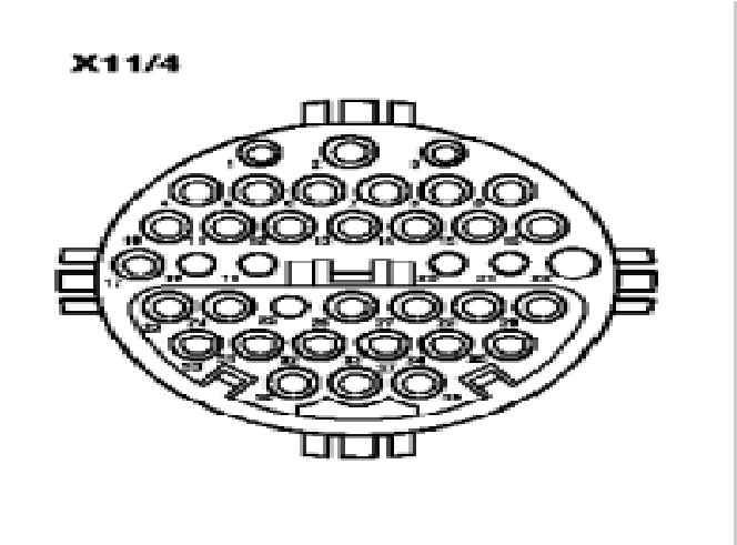 Коннектор X11_4-38pin. Mercedes-Benz W124 - Чертеж, скачать PDF